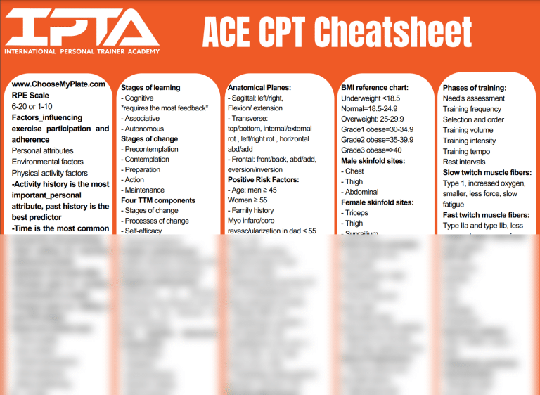 Free ACE Cheat Sheet - Reduce Study Time Significantly