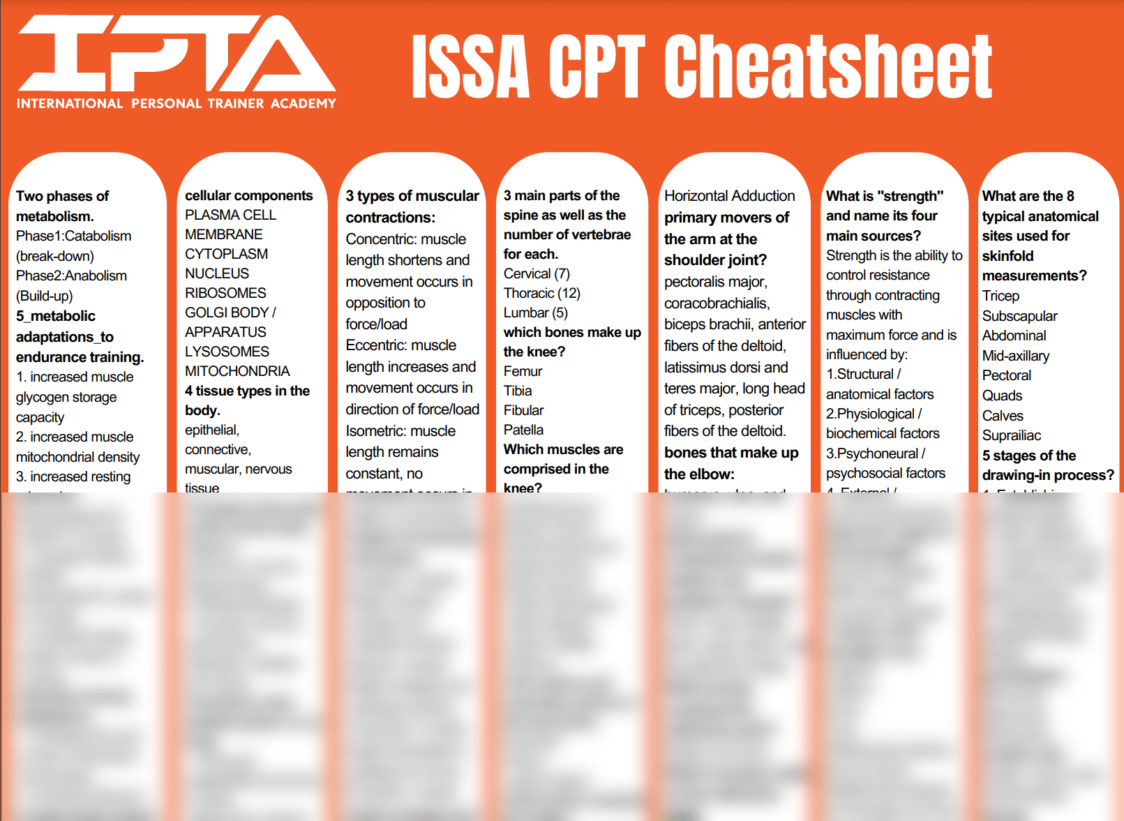Free ISSA Cheat Sheet - Reduce Study Time Significantly